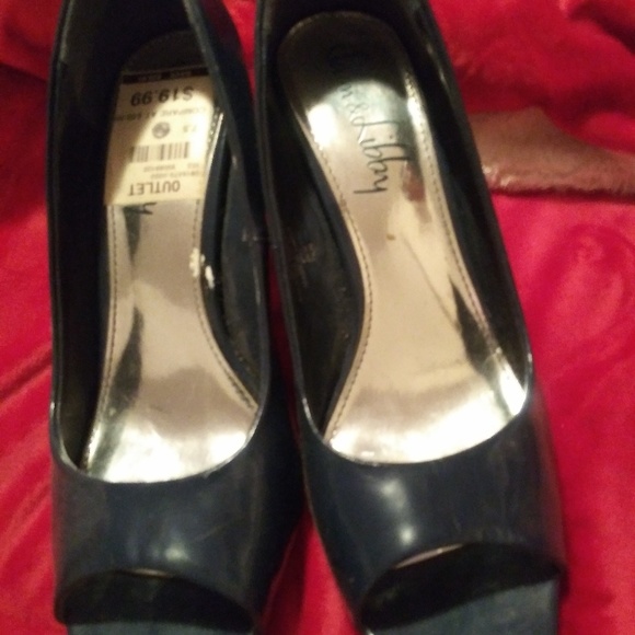 Shoes | Midnight Blue Open Toe Heel | Poshmark